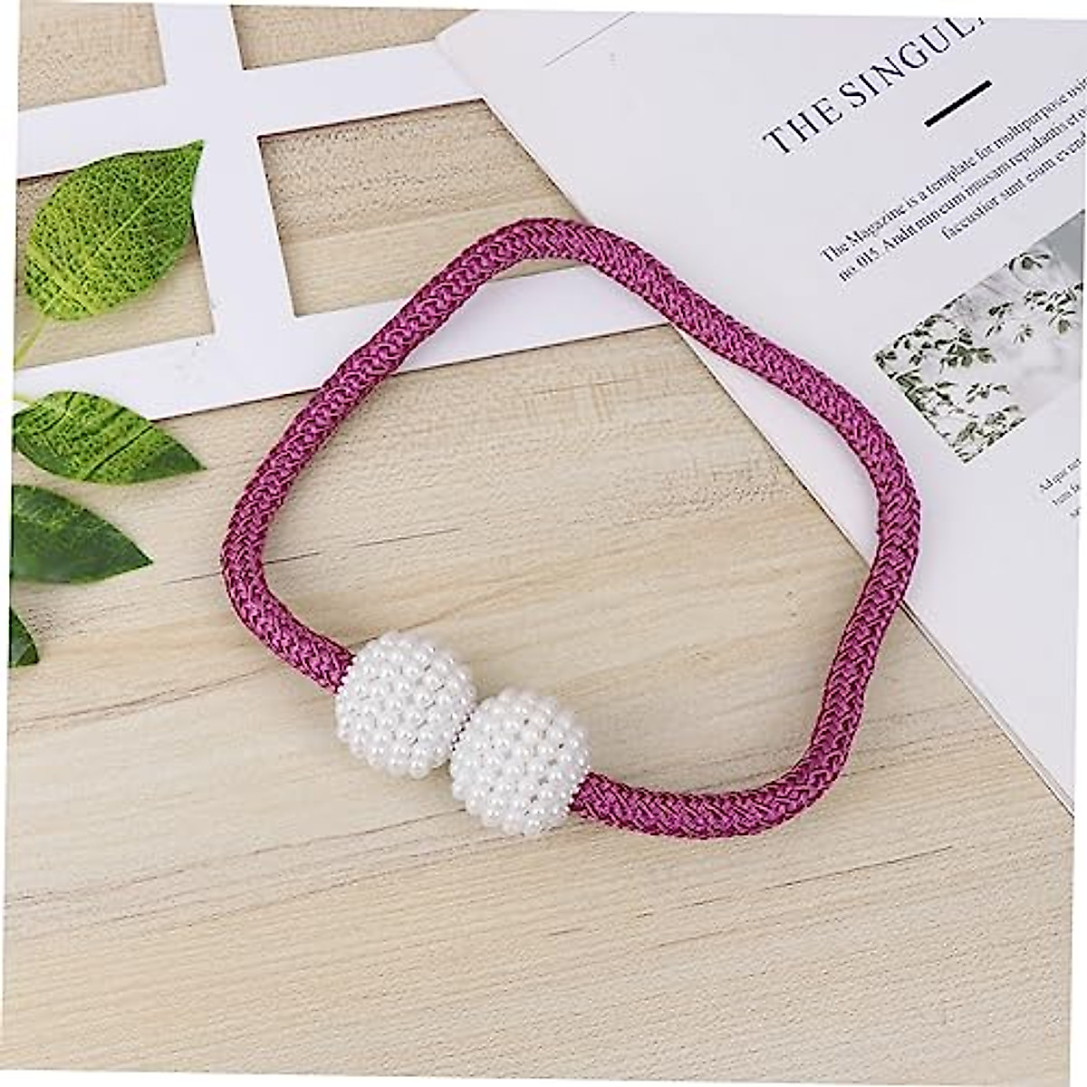 WATIIFUFU 2 Pcs Magnetic Curtain Ties Curtain Ties for Drapes Magnetic Drapery Ties Magnetic Drape tie Backs Outdoor Curtain Window Treatment Tiebacks Lace up Magnet Buckle Purple