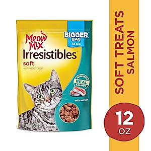 Meow Mix Irresistibles Soft Cat Treats, Salmon, 12 Ounce (Pack of 5)