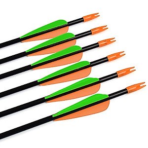 AICHROAD Practice Arrows 24 26 28Inch Targeting Arrow Shooting for Recurve Bows Compoundbow Youth Kids Beginner 28inch 12pcs