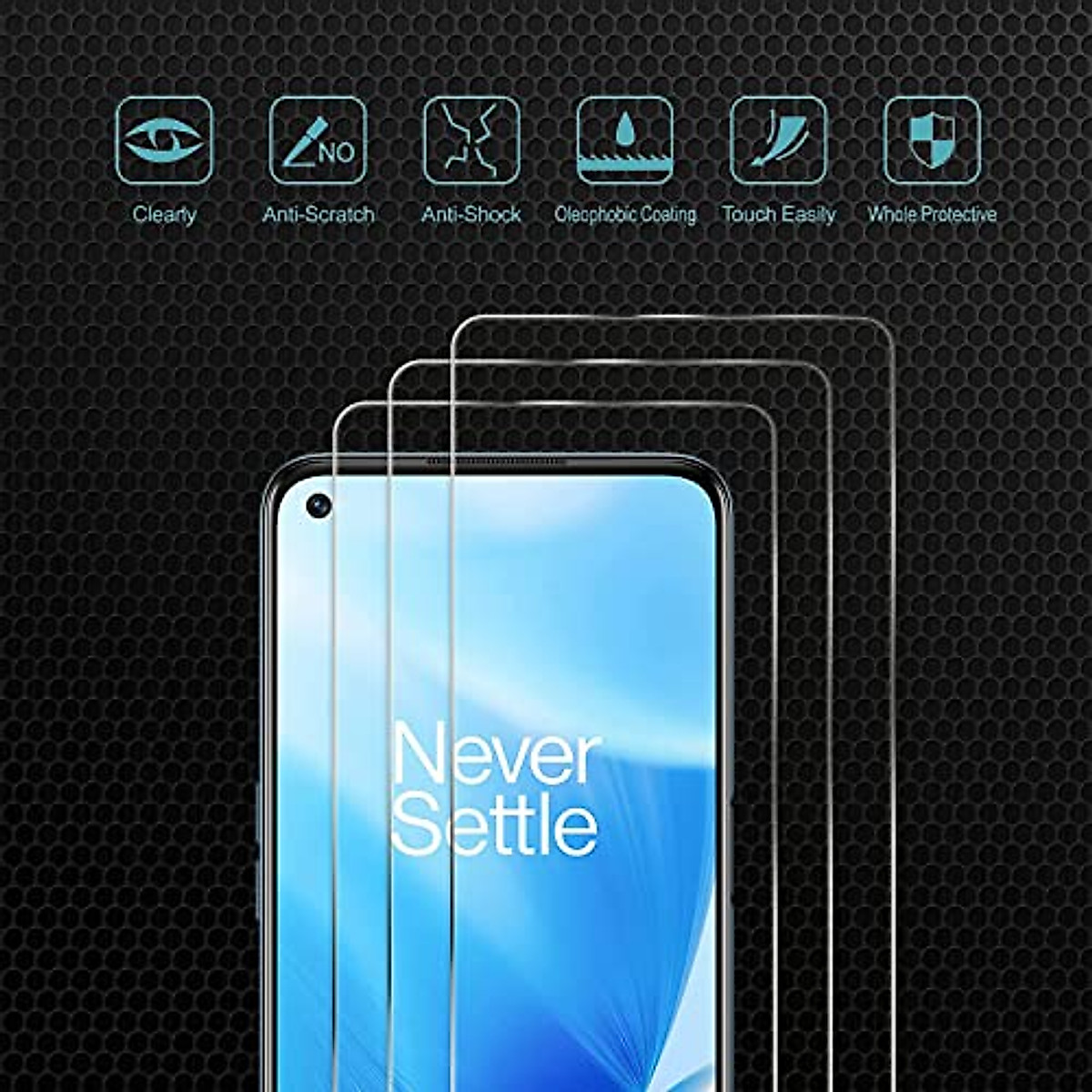 CHRINECY [5 Pack] 3Pack Screen Protector for OnePlus Nord N200 5G with 2Pack Camera Lens Protector, 9H Hardness, Anti-Scratch, Case Friendly, HD Clarity Tempered Glass