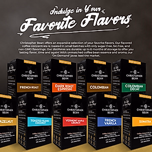 Christopher Bean Coffee - 396 servings, 30 to 1 Blend Bag in Box Liquid Instant Coffee or Cold Brew Coffee Concentrate - Hot or Iced Coffee - French Vanilla