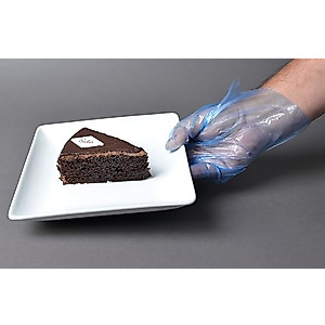 Daxwell Poly Gloves, Easy-Fit Food Prep Gloves, Header Gloves, One Size Fits All, Blue, With Wall Mount, F10003538 (Case of 1,000, 20 Cards of 50)