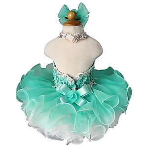 Jenniferwu G040-2 Infant Toddler Baby Newborn Little Girl's Pageant Party Birthday Dress Blue Size 3T