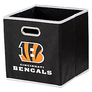 Franklin Sports NFL Cincinnati Bengals Collapsible Storage Bin - NFL Folding Cube Storage Container - Fits Bin Organizers - Fabric NFL Team Storage Cubes
