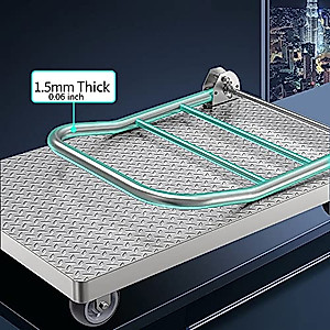 Hand Trucks Folding Platform Truck Steel Chassis and Handle Moving Push Hand Truck for Warehouse Basements Rolling Flatbed Cart Easy Transport Push Cart (Size : 71 Mute fire)