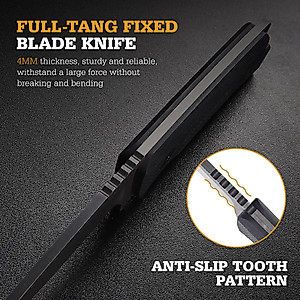 FLISSA Fixed Blade Hunting Knife, 6" Fillet Knife