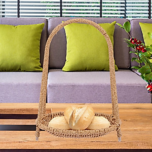 LIFKOME Fruit Tray Small Baskets for Organizing Rattan Storage Basket Vegetable Handwoven Basket Food Serving Woven Baskets Cake Display Plate Rattan Imitation Rattan Seaweed Bread Basket