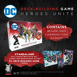 DC Deck-Building Game: Heroes Unite- Play as Hawkman, Nightwing,and Bat Girl from the DC Multiverse- Super Hero Board Game- For 2 to 5 Players - Ages 15+