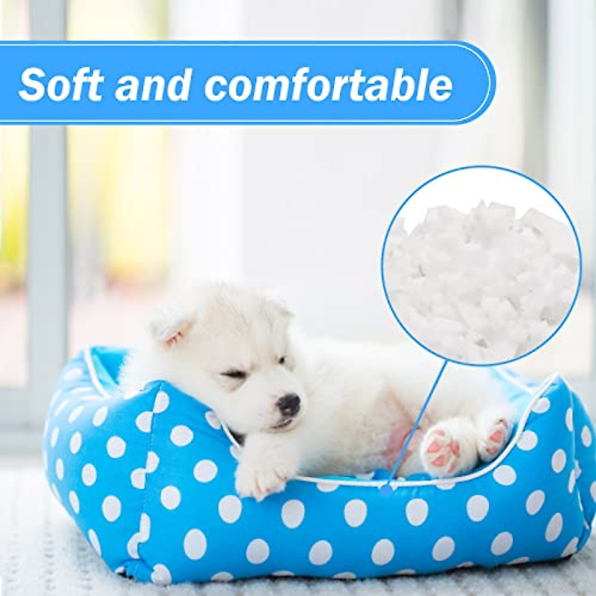 COYMOS Bean Bag Filler 10lbs Pillow Stuffing for Couch Pillows, Soft Shredded Memory Foam Polyfill Stuffing for Stuffed Animals, Bag Chair, Dog Bed, White
