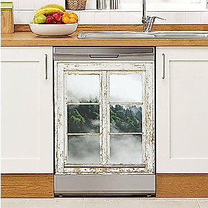 Dishwasher Magnet Cover A Wonderful Magical Interplay Low Hanging a Mountain Lake a Beautiful Magnetic Refrigerator Stickers Decorative Appliance Cover Fridge Panels Metal Door Garage 23x26in