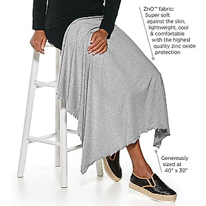 Coolibar UPF 50+ Savannah Sun Blanket - Sun Protective (One Size- White/Navy Stripe)