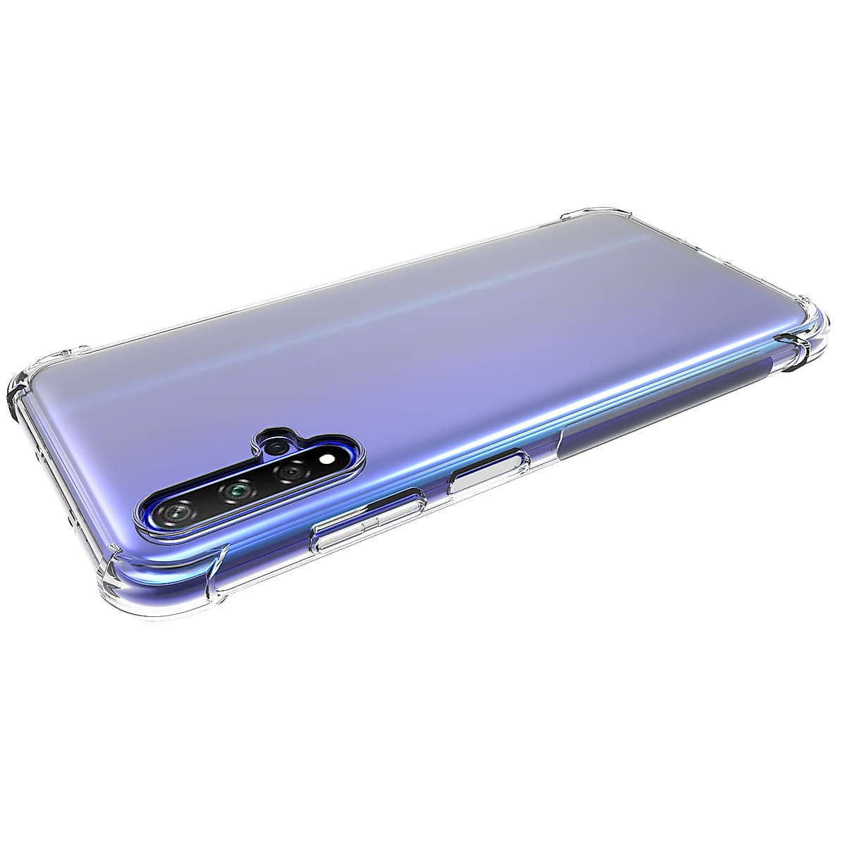 TiYa USTIYA Case Clear for Huawei Nova 5T / Honor 20 Crystal TPU Four Corners Protect Camera Cover Transparent Soft Phone Case