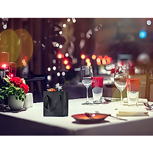 HUAPRINT Black Paper Bags,Matte Black Gift Bags,Extra Small Shopping Bags with Handles,30 Pack 4x2.75x4.5 inch,Party Favor Bags,Merchandise Business Bags,Wedding Bags