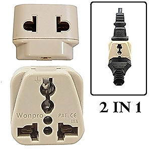 REGVOLT Grounded Universal Socket 2 in 1 Plug Adapter Type B - USA/Japan (2 - Pack)