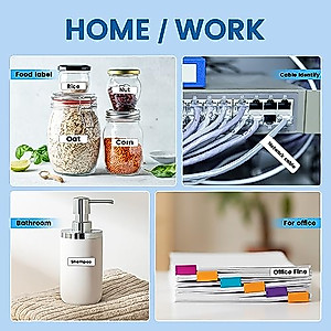 Bluetooth Label Maker Machine with Tape, Portable Bluetooth Label Printer, Thermal Mini Label Printer, Multiple Templates Inkless for Phone Pad Office Organization Home Kitchen Storage-Black