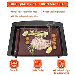 QuliMetal 7599 Cast Iron Griddle for Weber Genesis II 300 600 Series Gas Grill, Genesis II E/S-310, II E-315, I E-335, II S-335, II SE-335 and II E-610, Replace for Weber 7599 66095 66089