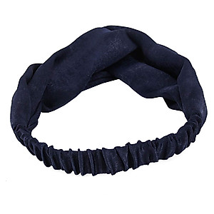 Yeshan Women's Criss cross Silk Satin Headbands Elastic Twisted Head Wrap Knotted Hair Band,pack of 8