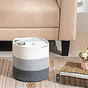 YOUDENOVA Rope Storage Baskets Set of 3 - Stylish Woven Baskets with Reinforced Handles for Effortless Toy Storage and Baby Gift Organization in Nursery, Living Room, and Bedroom