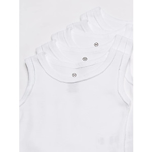 HonestBaby Muscle Tee Sleeveless Toddler T-Shirt Multi-Packs, 5-Pack Bright White, 5T
