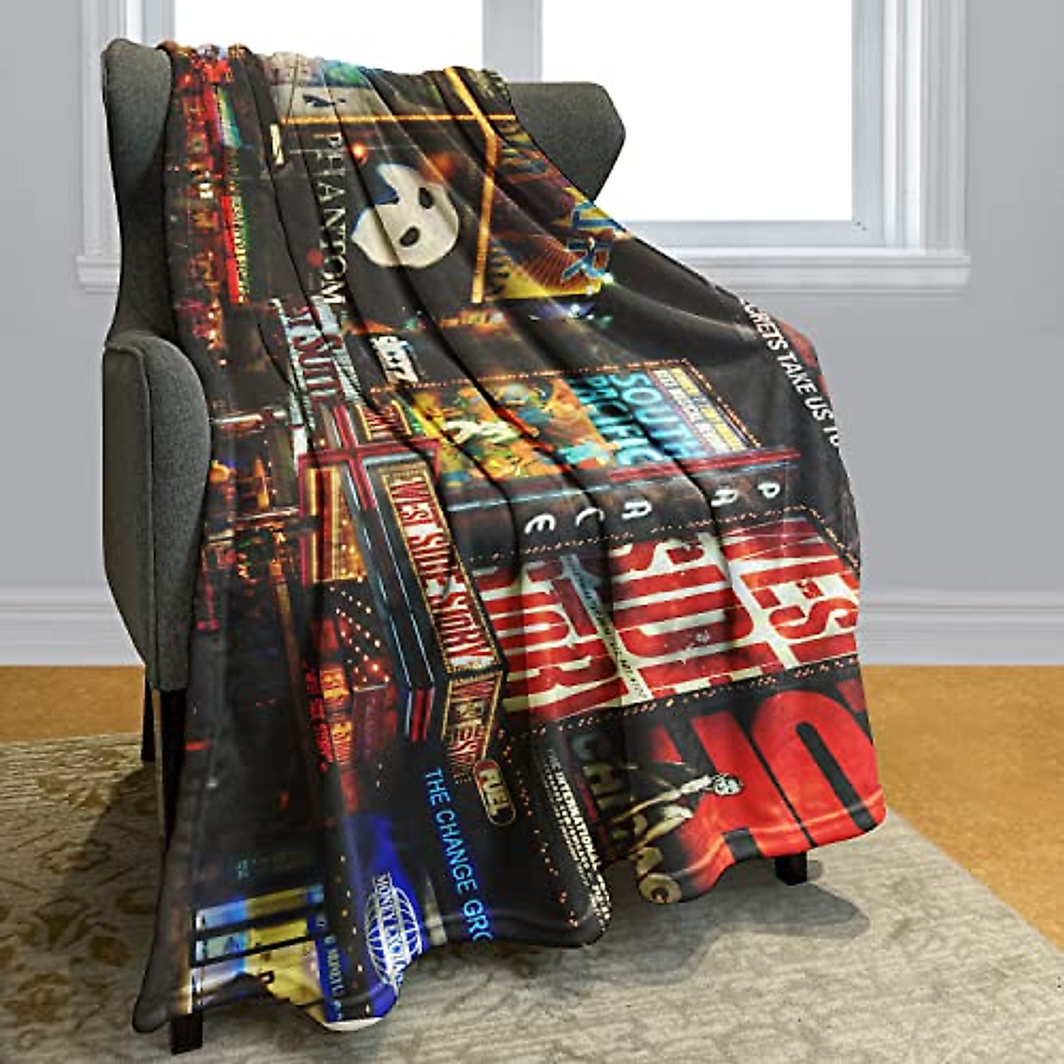 HommomH 50" x 80" Blanket Throw Comfort Thin Soft Air Conditioning Times Square Theater District