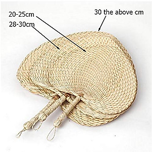 Handmade Folding Fan Vintage Hand-Woven Fan innovative Handmade Cattail Leaf Braided Round Fan, Chinese Style Natural Handheld Palm-leaf Fan Cool Fan Exquisite Handicraft Perfect For Summer, Home Deco
