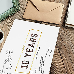 4LittleHeroes 50th Birthday Guest Book Alternative – Premium Card Board Laminated Anniversary Decoration with 3D Gold Foil – Design and Made in Europe 11x17 Inch Cheers to 50 Years [Unframed]