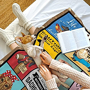 Birthday Gifts for Women, Dachshund Gifts for Dachshund Lovers, Dachshund Blanket and Throws, Cute Animal Pattern on Soft Flannel Fleece Blankets Birthday Gifts for Boys and Girls 60"x50"