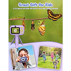 MIIULODI Kids Camera, Christmas Birthday Gift for Kids 3-12 Year Old Girl Boy 2.4 Inch Time-Lapse Video Record Scientific Children Digital Cameras Toddler Night Light Toys for 4 5 6 7 8 Year Old