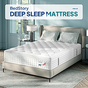 BedStory Queen Mattress 12 Inch, Deep Sleep Mattress Extra Lumbar Support - Medium Firm Mattress - Memory Foam Hybrid Mattress Euro Top, Fiberglass Free - No Odor - 365 Night Trial - Forever Warranty