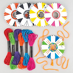 Baker Ross - AV207 Make Your Own Braided Friendship Bracelets - Creative Craft Kits for Kids to Design Make & Give as Gift (Pack of 4), 9.5cm, Assorted