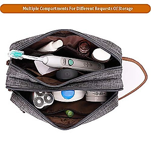 Men and women's Toiletry Bag Dopp Kit Travel Bathroom Bag Waterproof Shaving Shower Cosmetic Organizer (Grey)