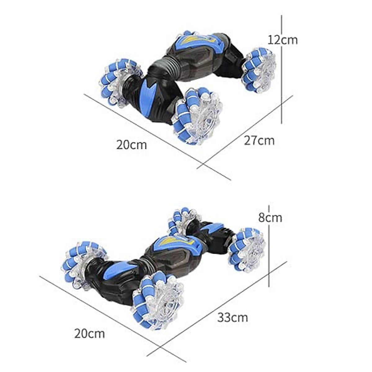 HDZXC All-Terrain Remote Control Car,RC Stunt Car,Deformable Off Road Truck,360 ° Flips Twisting Climbing Vehicle,Double Sided Rotating Race Car with Lights,for Kids
