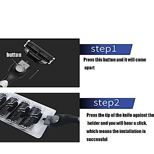 5 Men Razor Blades Shaving Cassettes Facial Care Men Shaving Blades Compatible 8 Blade Refills,Shave Kit