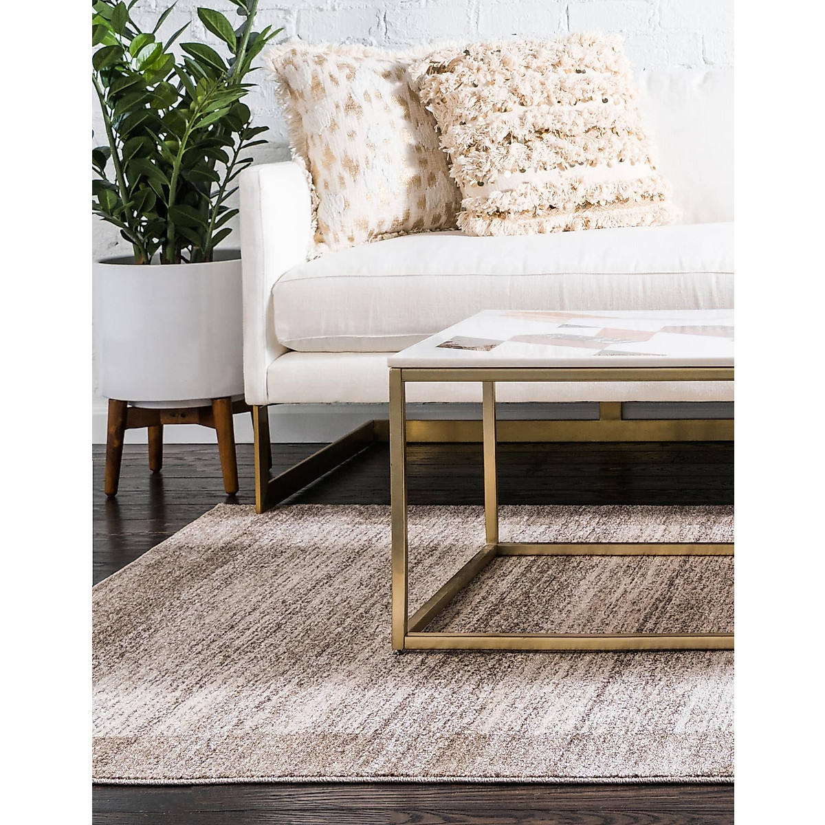 Rugs.com Angelica Collection Rug – 7' x 10' Beige Medium Rug Perfect for Bedrooms, Dining Rooms, Living Rooms