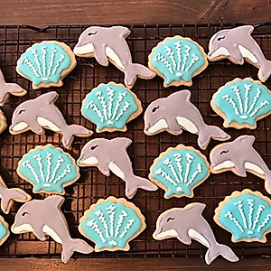 LUBTOSMN Under the Sea Creatures Cookie Cutter Set-3 inches-7 Piece-Shark, Seastar, Seashell, Seahorse, Whale, Octopus, Fish Cookie Cutters Molds for Kids Birthday Party Supplies Favors.