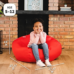 Big Joe Classic Bean Bag Chair, Red Smartmax, Durable Polyester Nylon Blend, 2 feet Round