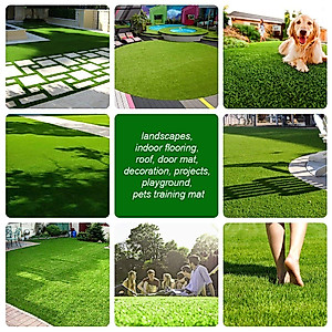 Premium Synthetic Artificial Grass Turf 1.38inch Pile Height 5FTX10FT, High Density Fake Faux Grass Turf, Natural and Realistic Looking Garden Pet Dog Lawn