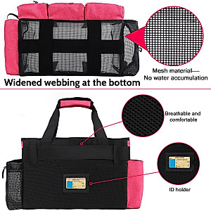 Timoxi Large Cleaning Caddy Bag Built-in Sturdy Support Board, Cleaning Organizer with Detachable Divider, Cleaning Supply Tote with Adjustable Shoulder Strap&Waist belt for Cleaners & Housekeeper