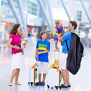 RAIFUJOIE Car Seat Travel Bag Made with Water Resistant and Rip Resistant Fabric Universal Fit Travel Bag with Adjustable Back Straps with Padding Collapsible with Self Organizer Case Pocket