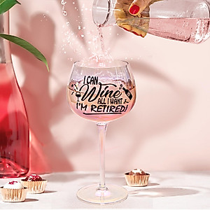 Retirement Gifts for Women - Funny Retirement Wine Glass - Humorous Gift for Retired Coworkers - Unique Wine Glass With Funny Saying - Happy Retirement Gifts