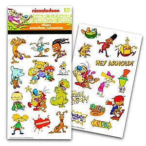 Nickelodeon Rugrats School Backpack For Kids - 2 Pc Bundle With Rugrats School Bag And Retro Nick Shop Stickers For Boys And Girls | Rugrats School Supplies Set, 16 inch