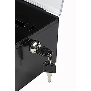Adir Acrylic Donation Ballot Box with Lock - Secure and Safe Suggestion Box Great for Business Cards (6.25" x 4.5" x 4") Black