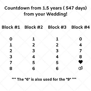 Wedding Countdown Calendar Wooden Blocks - Engagement Gifts - Bride to Be - Bridal Shower Gift - Engaged - Engagement Gifts for Couples - Rustic Gray with White Numbers