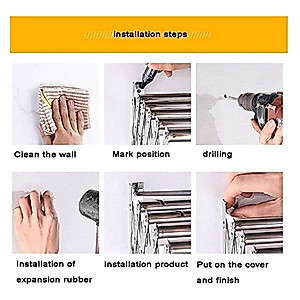 XMCX Folding Laundry Drying Rack- Wall Mounted Clothing Shelf for Shirts Pants Towels Shoes Garments Hanging Hanger Easy Storage (Size : 100cm/39.4in)