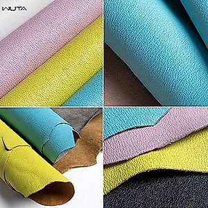 WUTA Goat Leather Skin Natural Vegetable Tanned Goatskin Whole Goat Skin Genuine Leather NO Holes & Cuts for Arts and Crafts (6 sq. ft, Purple)