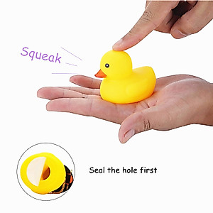 U-Goforst Cute Rubber Duck Toy Car Ornaments Yellow Duck Car Dashboard Decorations Bike Gadgets with Propeller Helmet (Silver grey)