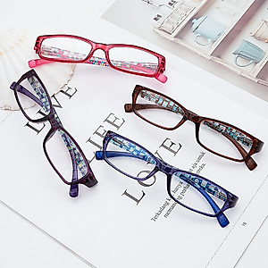 Madison Avenue 4 Pack Multicolor Blue Light Blocking Reading Glasses for Women Spring Hinge +1.75