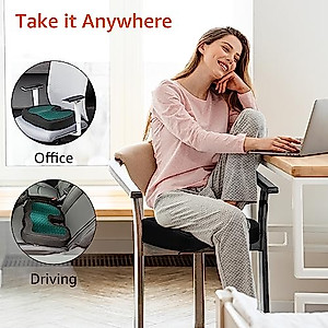 Amazon Basics Gel Enhanced Memory Foam Seat Cushion for Office Chair, Black