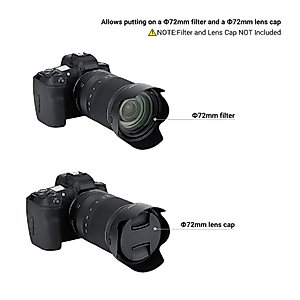 Lens Hood for Canon RF 24-240mm F4-6.3 IS USM on EOS R6 R5 RP R Camera, Reversible Lens Shade Replace Canon EW-78F Hood
