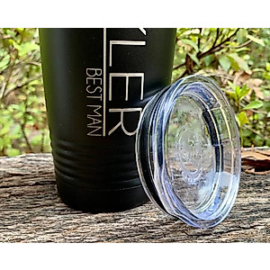 Groomsmen Tumbler, Groomsmen Gift, Custom Tumbler, Personalized Tumbler, Tumbler for Men, Bachelor Party Gift, Beer Mug, Engraved Tumbler (Black)